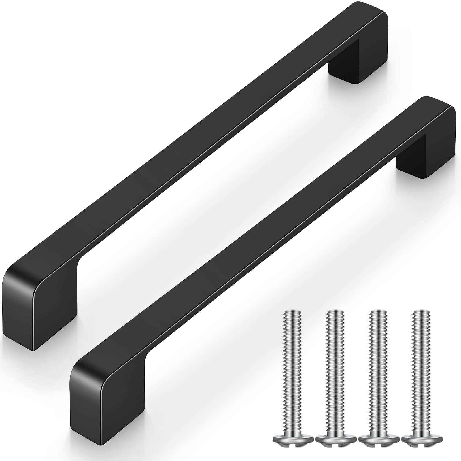 Shimeyao 40 Pack 7-1/2 Inch Cabinet Handles Matte Black Cabinet Furniture Pulls Modern Square ...