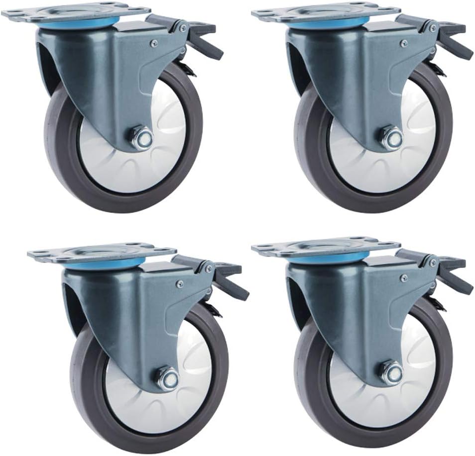 Swivel Casters Wheel,Trolley Wheels,Metal Plate Caster Wheels Set of 4 ...