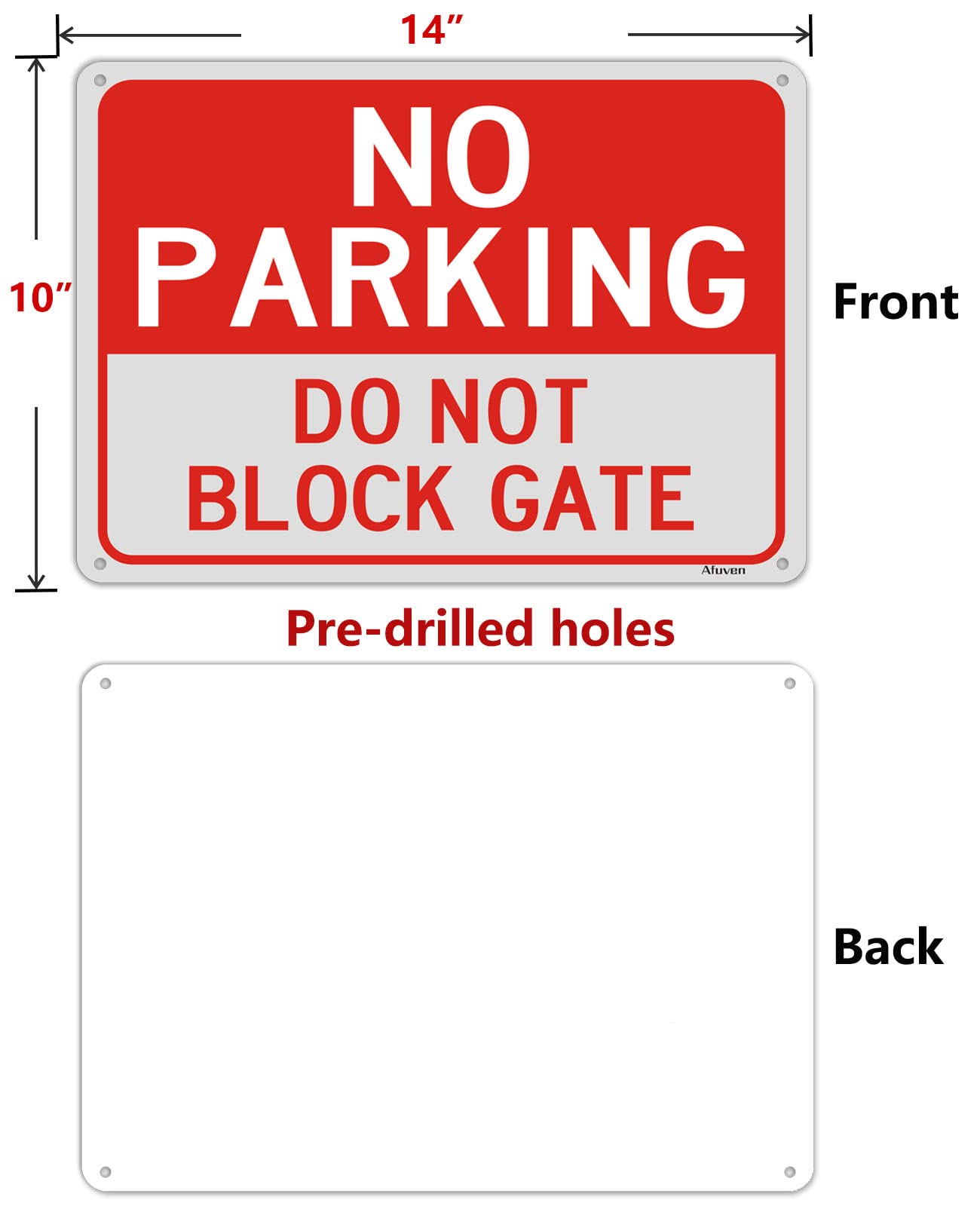 Snapklik.com : No Parking Do Not Block Gate Signs 10" X 14" No Parking ...