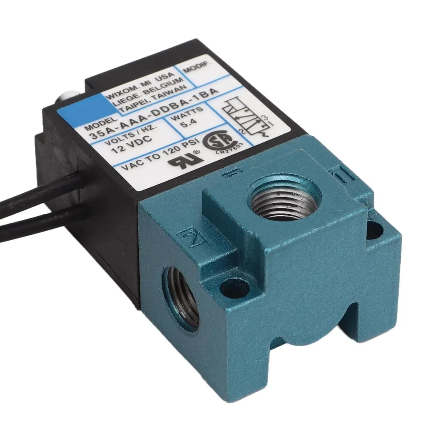 Amazon | Vomeko 3ポートMacバルブ、ソレノイドバルブ、DC12V 5.4W 3ポートブーストコントロールソレノイドバルブ35A-AAA-DDBA-1BA | ソレノイドバルブ ...