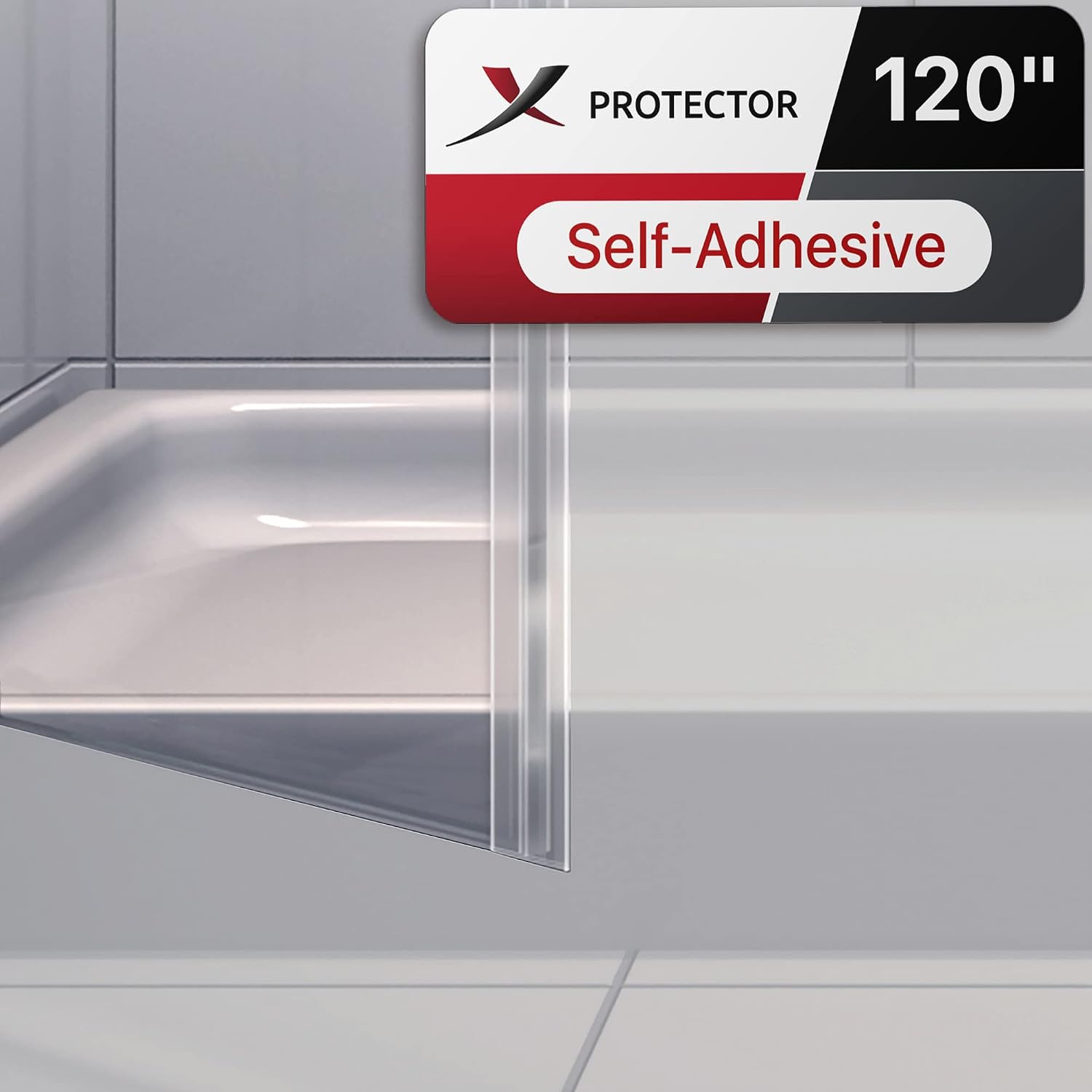 Frameless Shower Door Side Seal X-Protector - 120" Shower Door Seal for ...