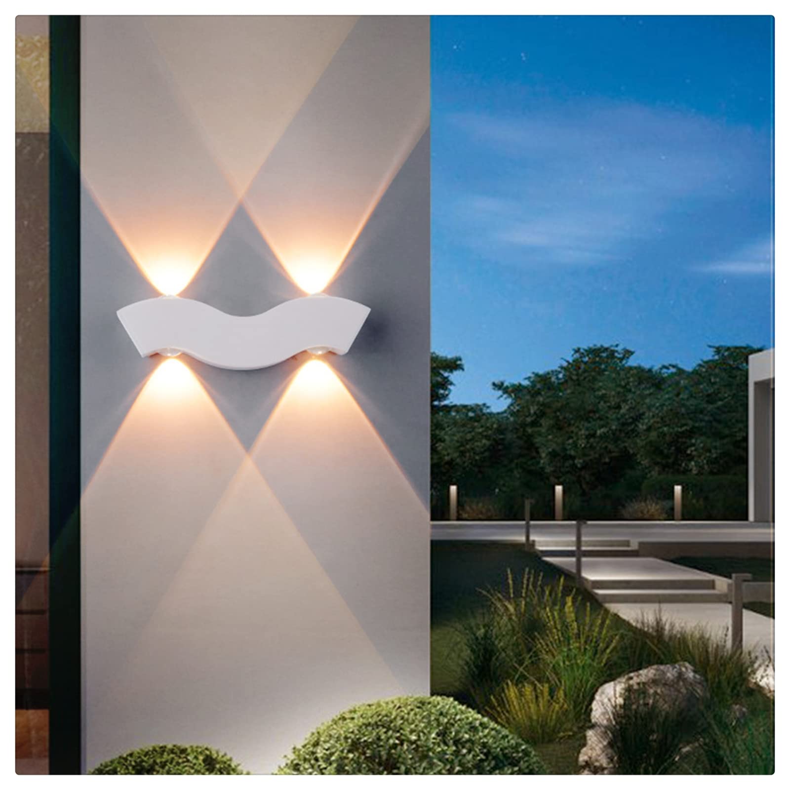 Buy LED Wave Wall Light, Indoor/Outdoor Wall Light, 3000K Warm Light ...