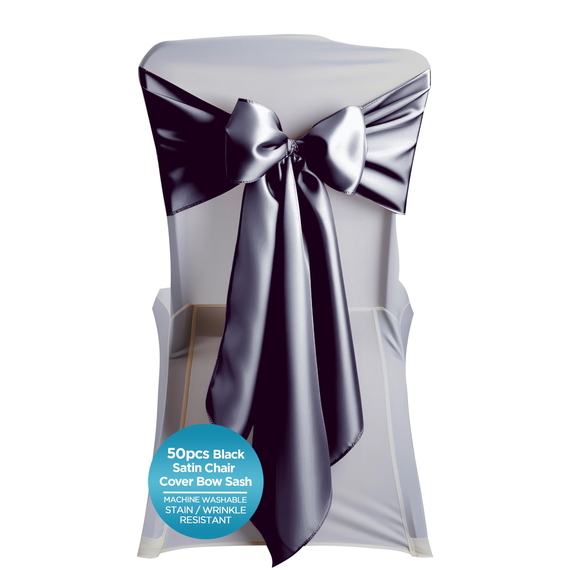 Amazon.com: Satin Bow Sash Chair Cover Decoration - Elegant Sashes for ...