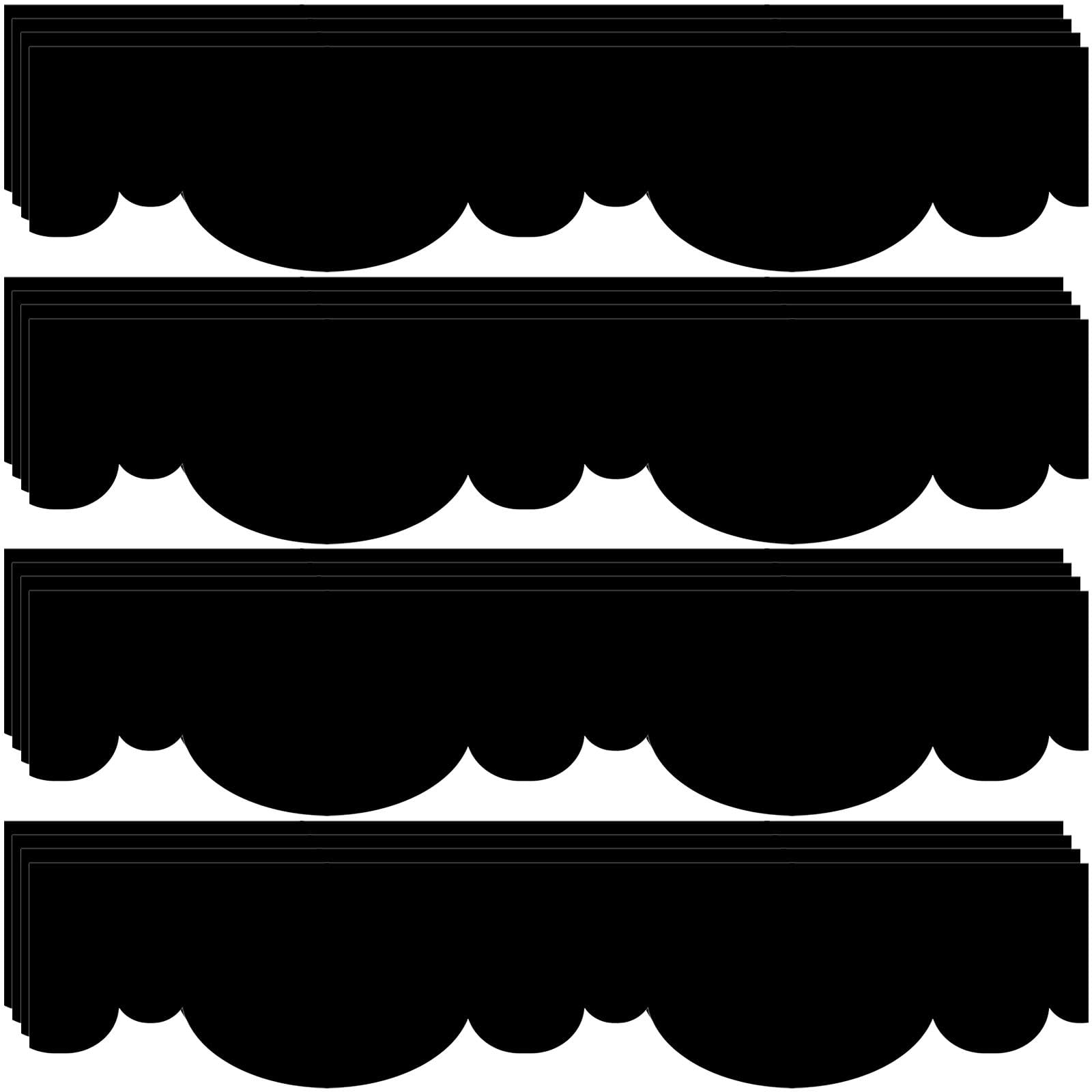 Black White Cardstock Gilprop 60 Pcs 59 Feet Scalloped Bulletin Board ...