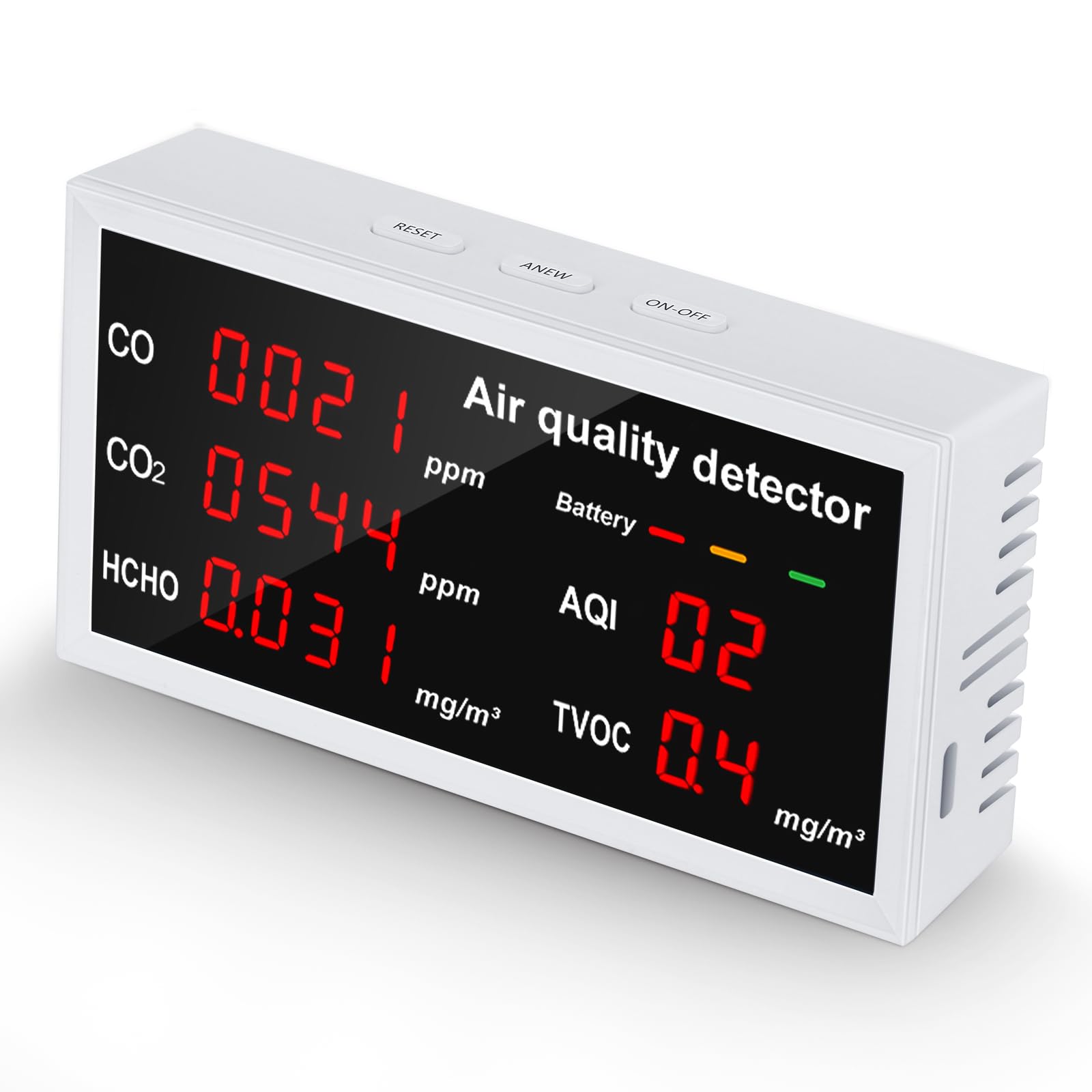 Amazon.com: Air Quality Monitor, Indoor Air Quality Detector CO2 HCHO ...