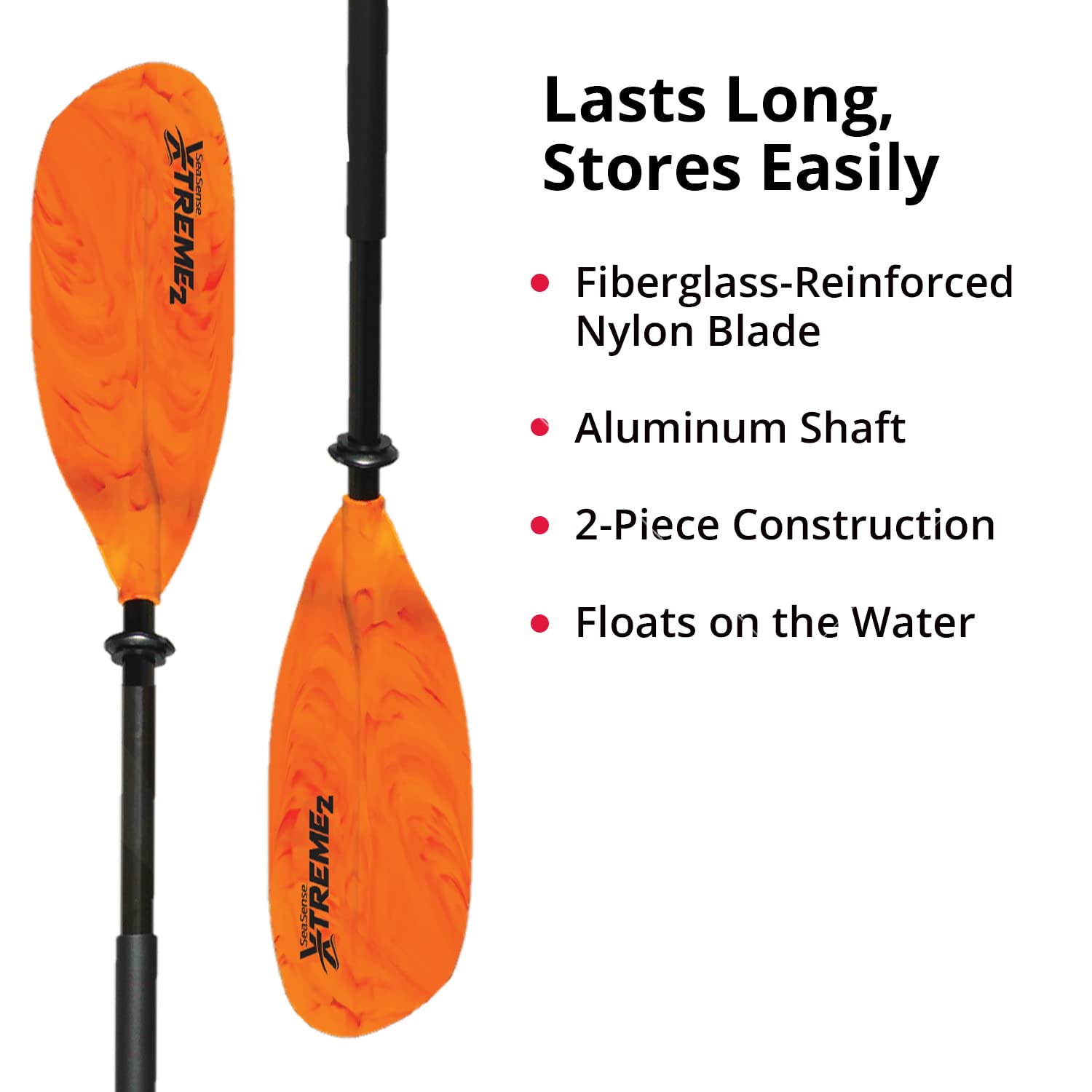 Snapklik.com : XTreme 2 Kayak Paddle, Orange-Yellow, 96 - Fiberglass ...