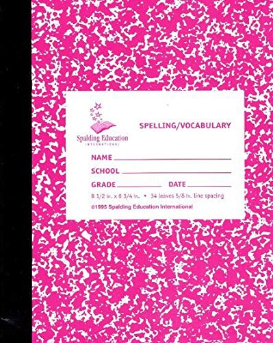 Spalding Pink Notebook, Primary Spelling/Vocabulary Notebook NB1 ...