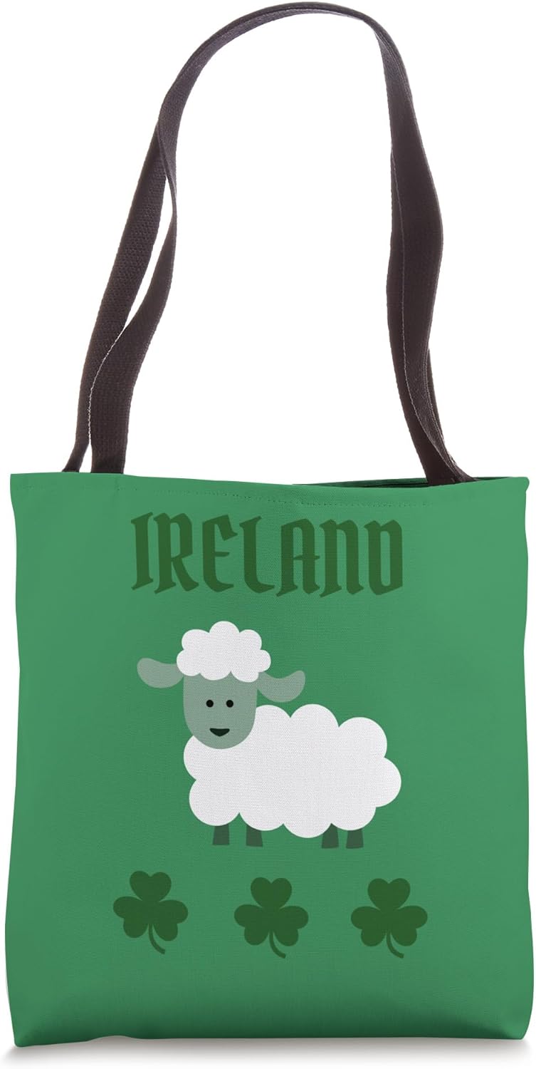 Amazon.com: Irish Souvenir Sheep and Shamrocks Tote Bag : Clothing ...