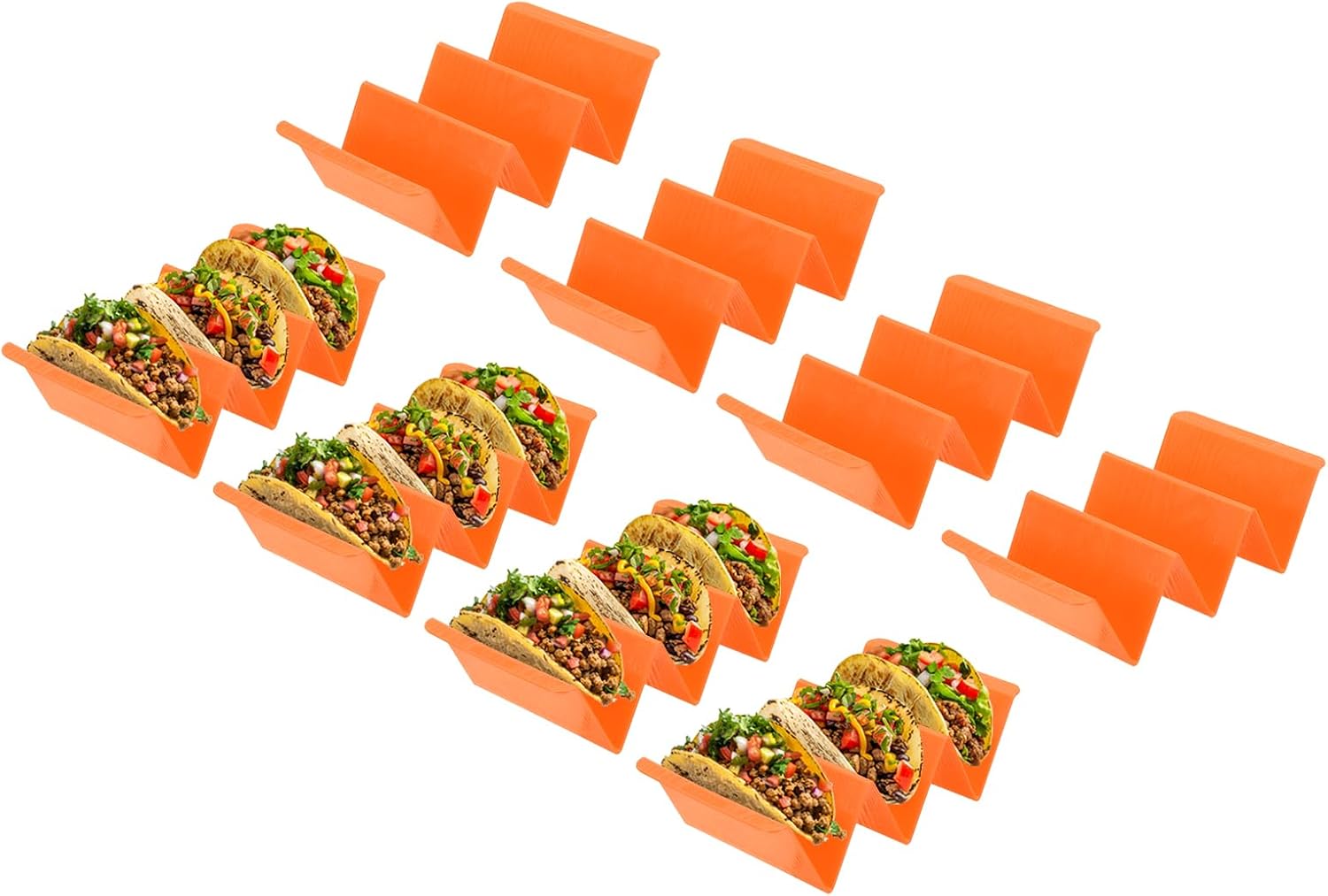 Amazon.com: uxcell 8 Pcs Taco Holder Stand, Plastic Taco Plates Hold Up ...