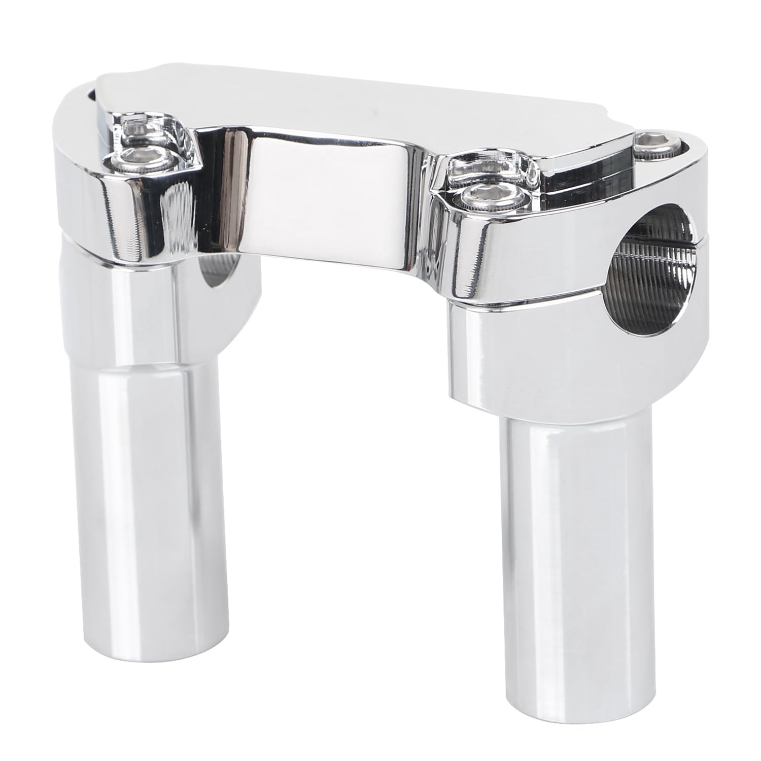YDLMT Chrome Motorcycle 3.5" Handlebar Risers Top Clamp Kit w/Skirt Fit ...