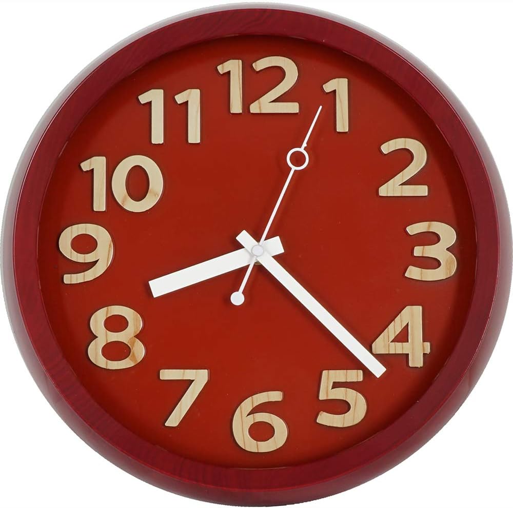 Amazon.com: JUSTIME 12 inch Modern Wall Clock, Silent Non-Ticktack ...