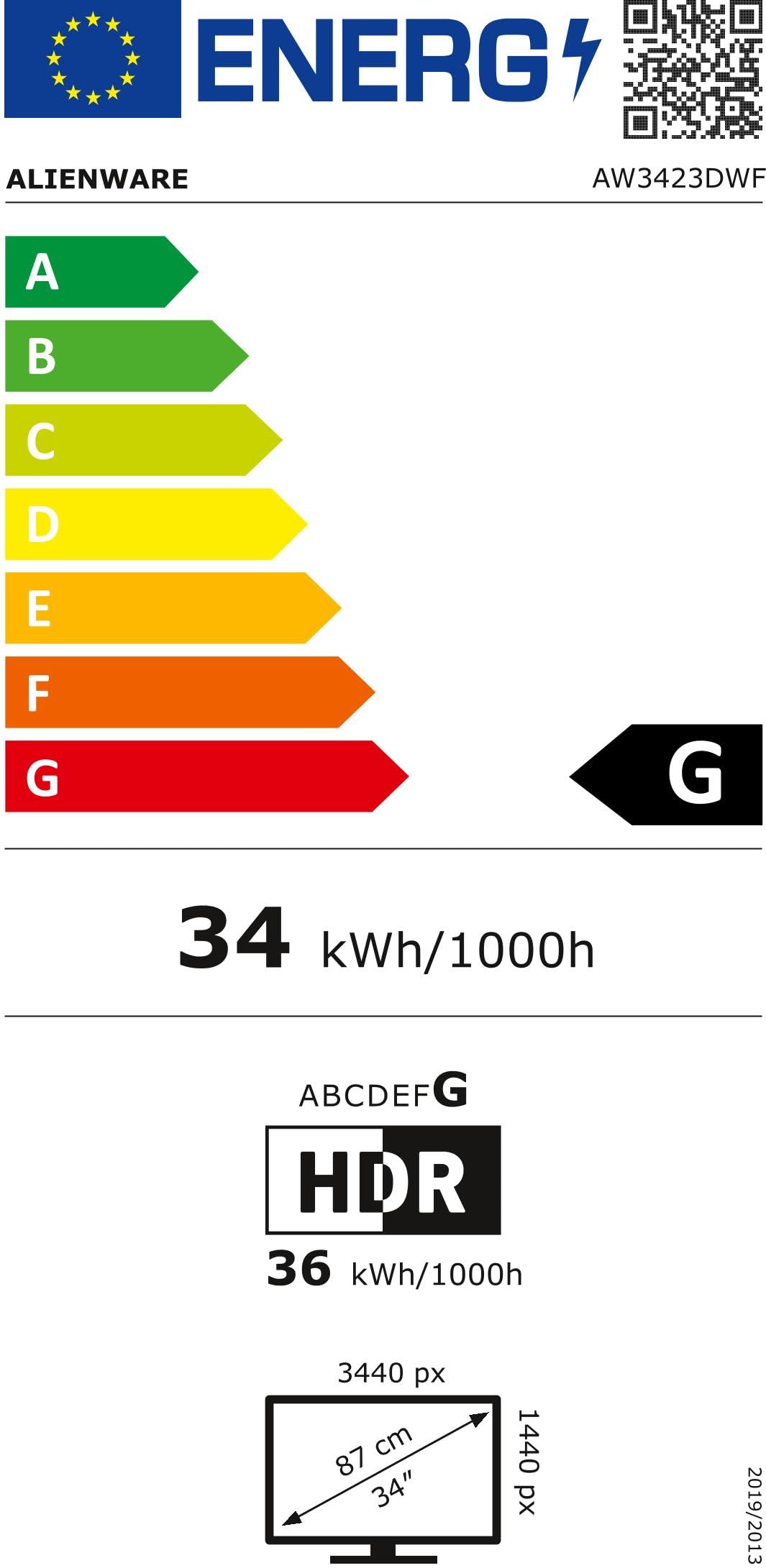 Alienware AW3423DWF 34 Zoll WQHD 21:9 1800R Curved Gaming Monitor ...