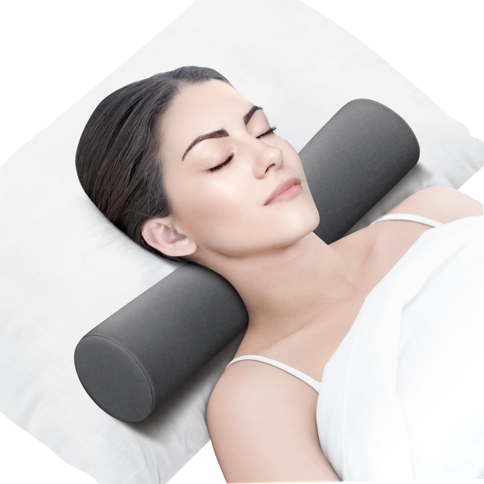 Amazon.com: Cervical Memory Foam Pillow, Gray Memory Foam Contour Neck ...