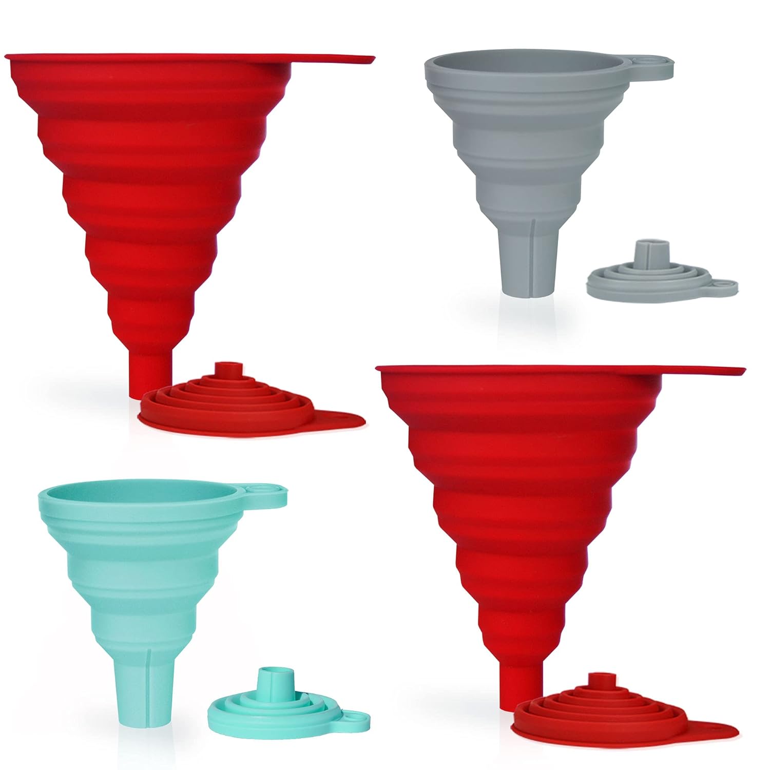 Amazon.com: Stolphi Silicone Collapsible Funnel Set of 4 for Filling ...