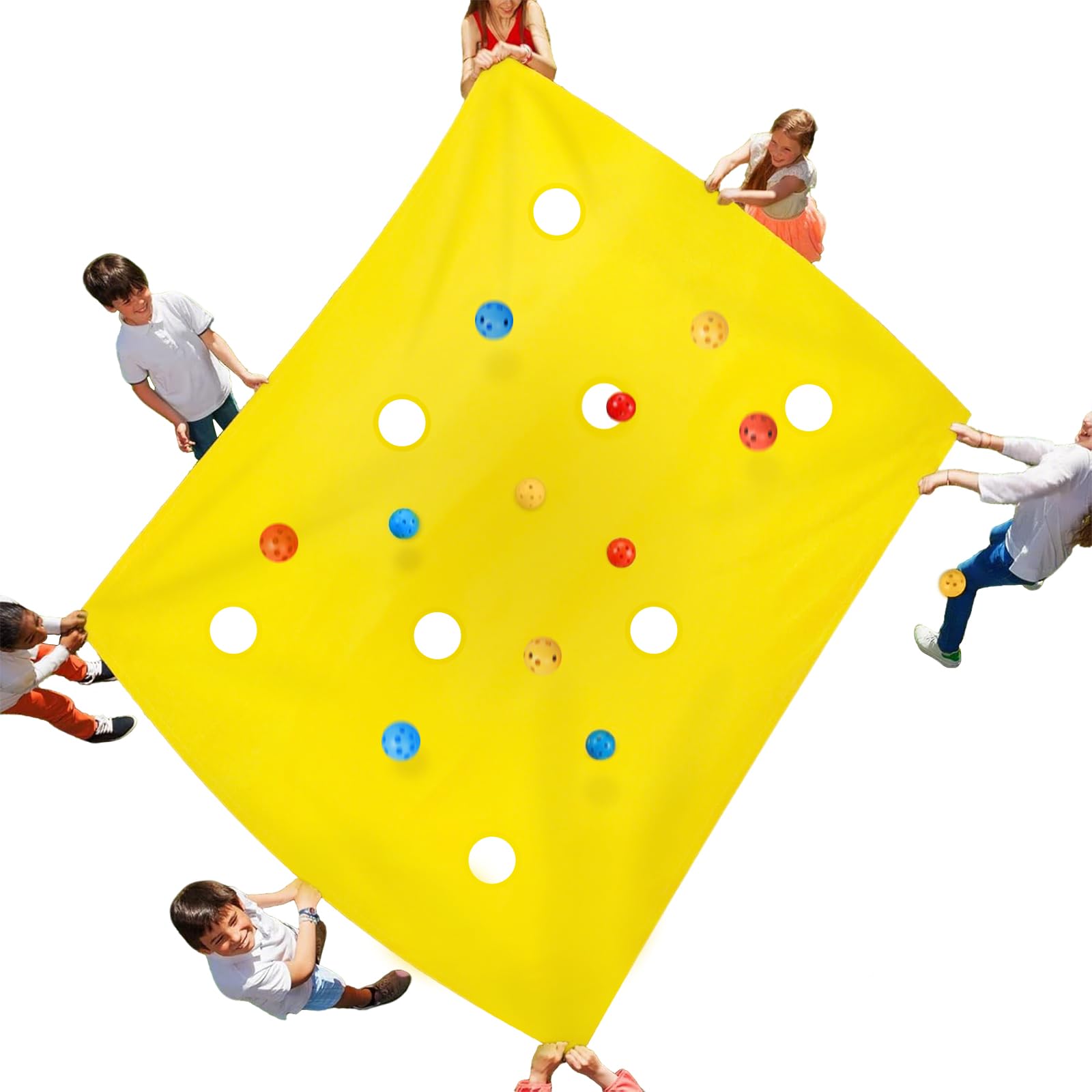 Parachute Game With Balls Hole Tarp Team Building - Fun & Effective ...