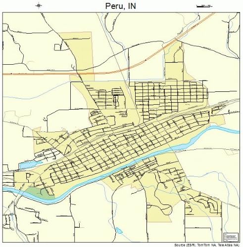 Amazon.com: Large Street & Road Map of Peru, Indiana IN - Printed ...