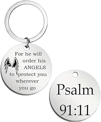 Christian Keychain Psalm 91:11 Christmas Gift - Birthday Present ...