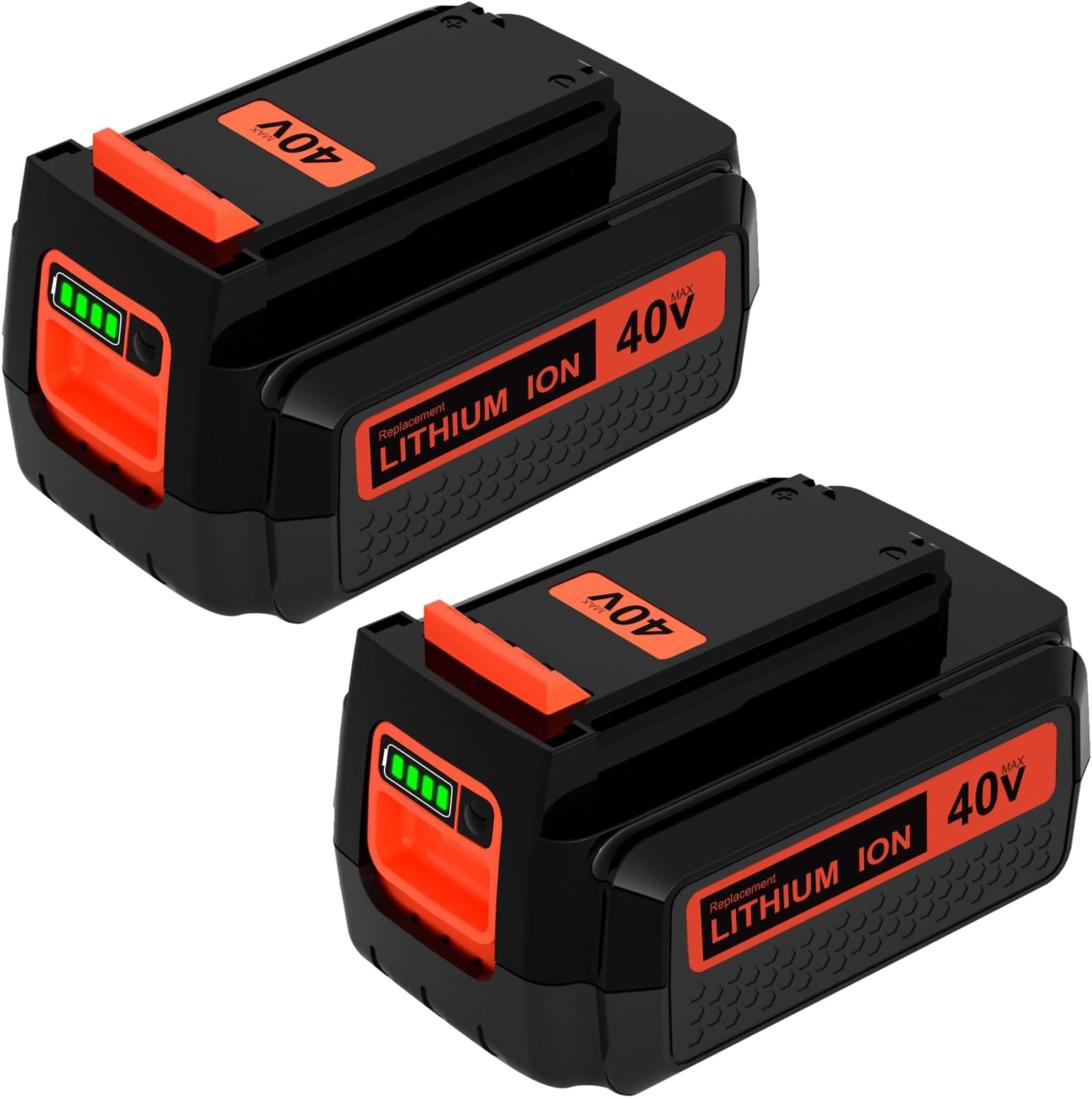 TOPBATT 2-Pack 3000mAh 40 Volt Max Battery Replacement for Black and ...