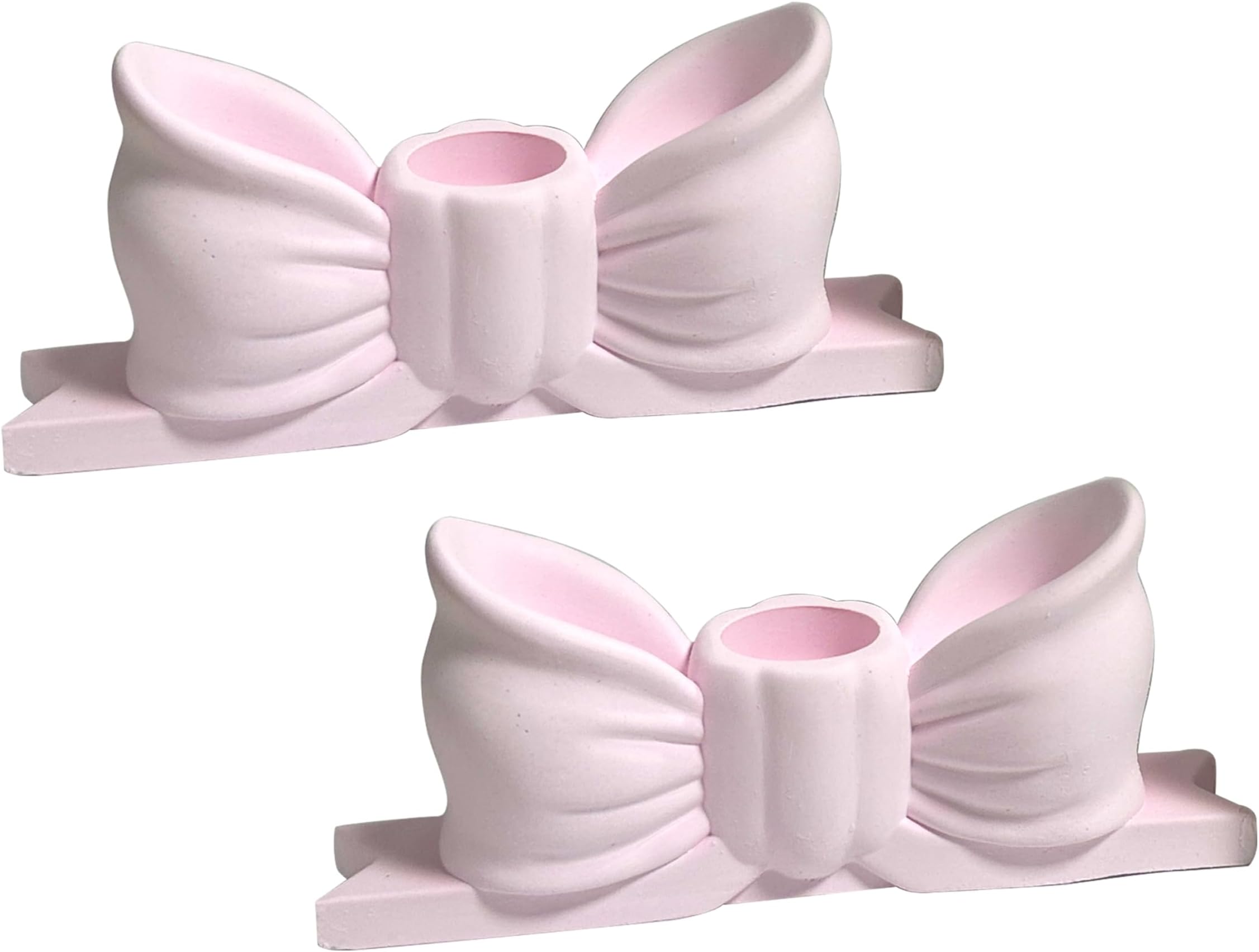Amazon.com: Mumufy 4 Pcs Pink Bow Candle Holder Bow Candlestick Holder ...