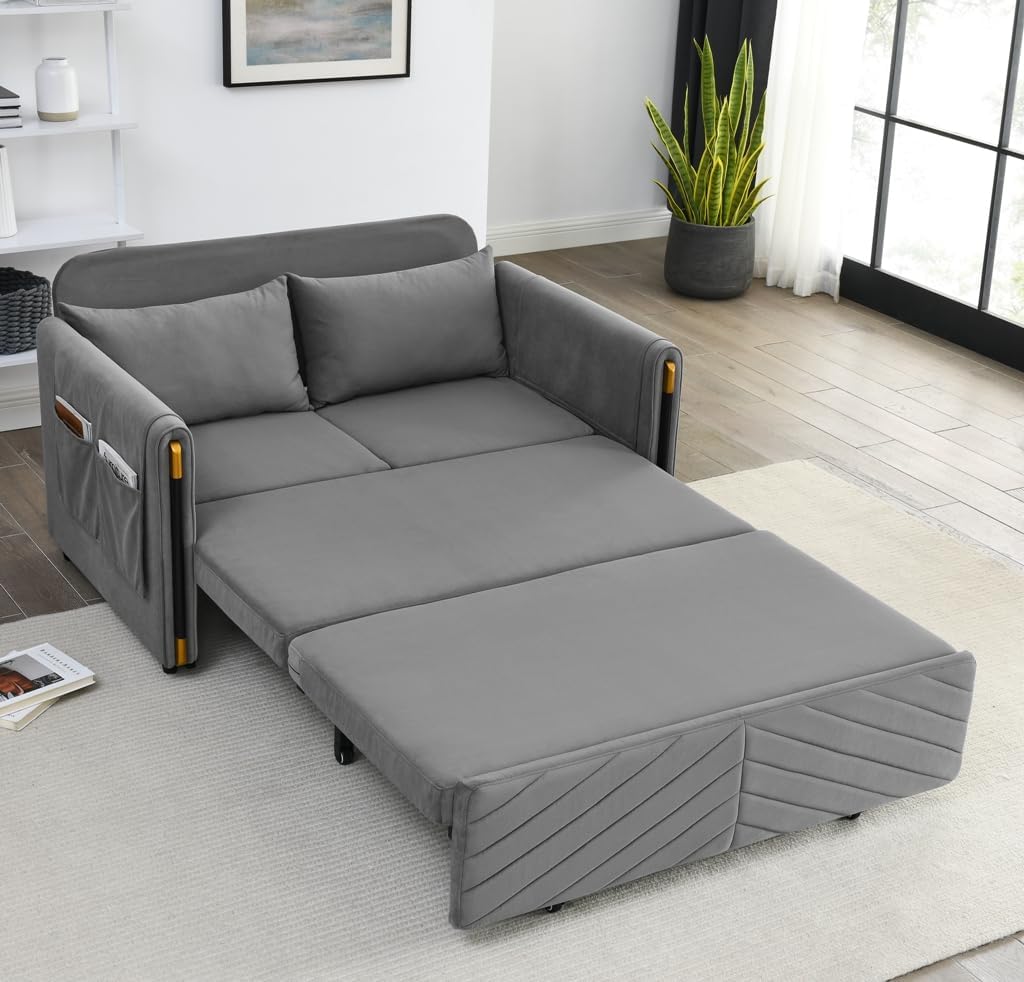 Amazon.com: yalauk Sofa Bed, Modern Convertible Sofa Bed with 2 ...