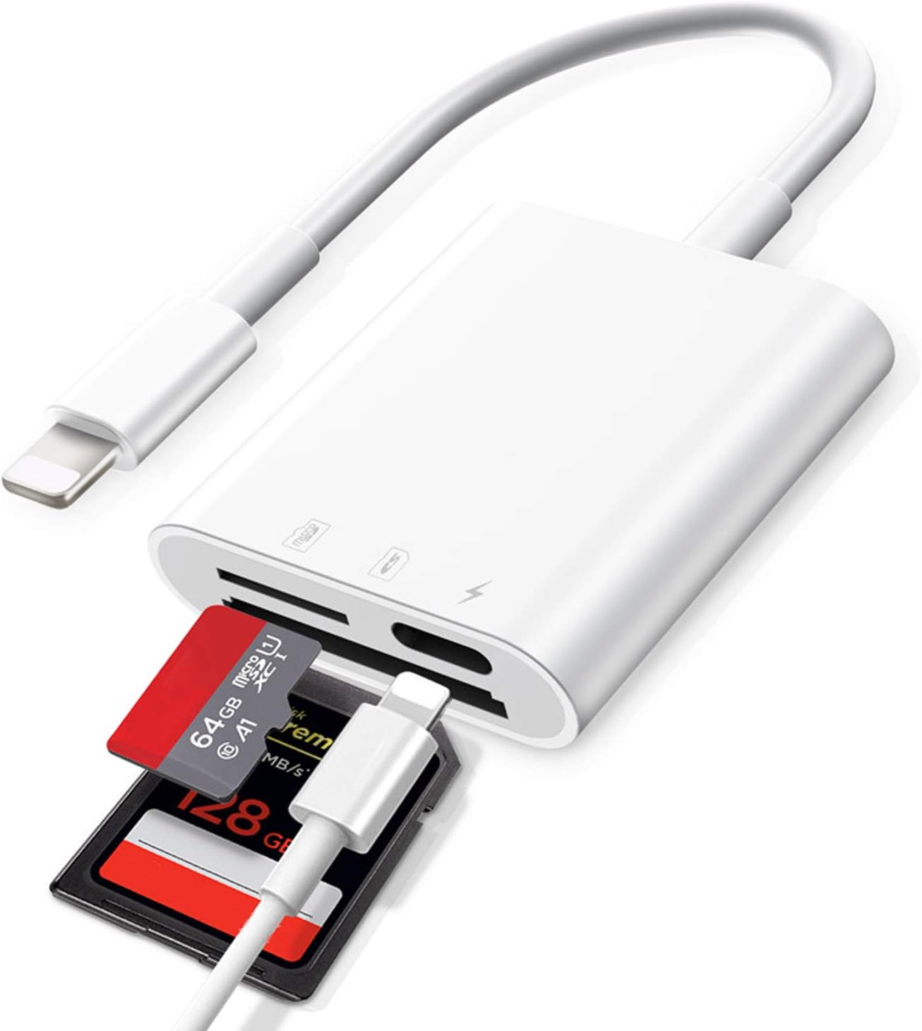 Apple Lightning to SD & TF Card Dual Slot Reader for iPhone/iPad, 2 in ...