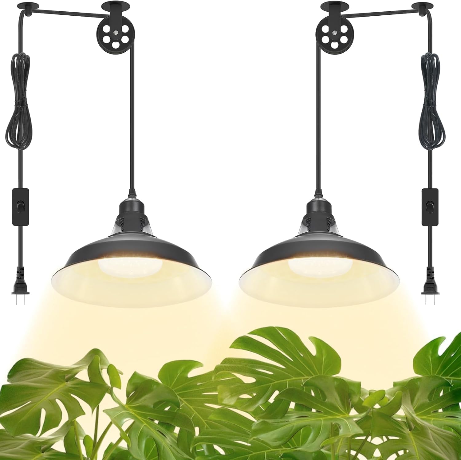 Amazon.com : MYSWEETY Hanging Grow Light, Full Spectrum Hanging Plant ...