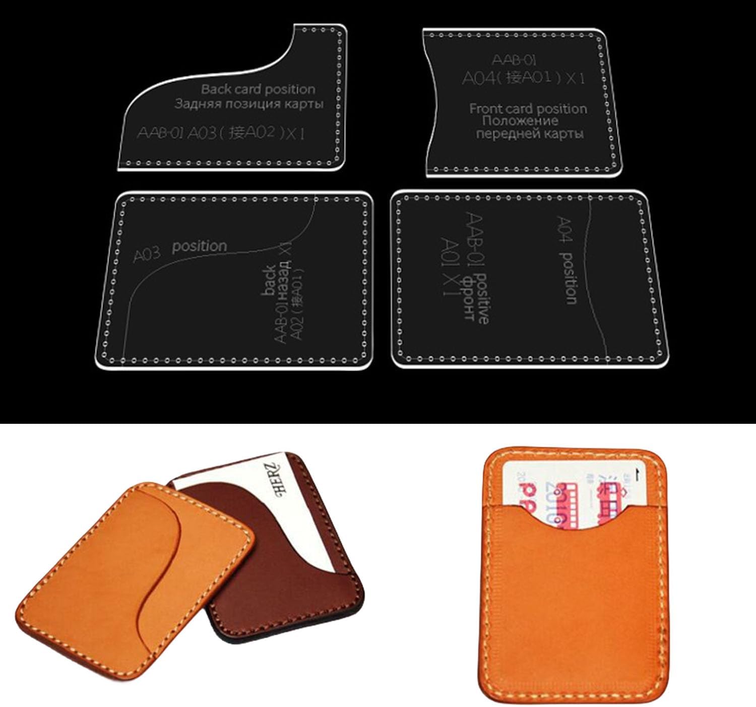 Amazon.com: RIVEENY Leather Templates, Acrylic Pattern Case for Wallet ...