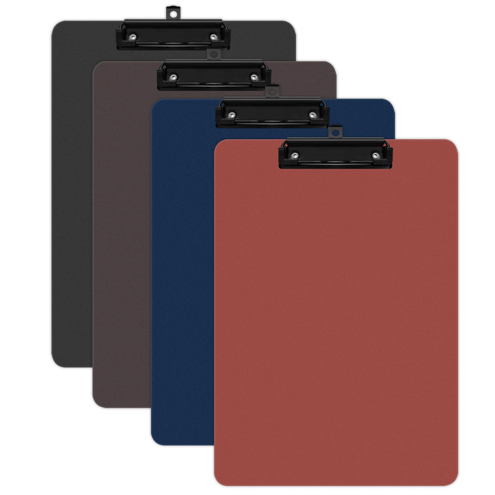 Amazon.com : 4 Pack Colored Clip Boards,Plastic Clipboards with Low ...