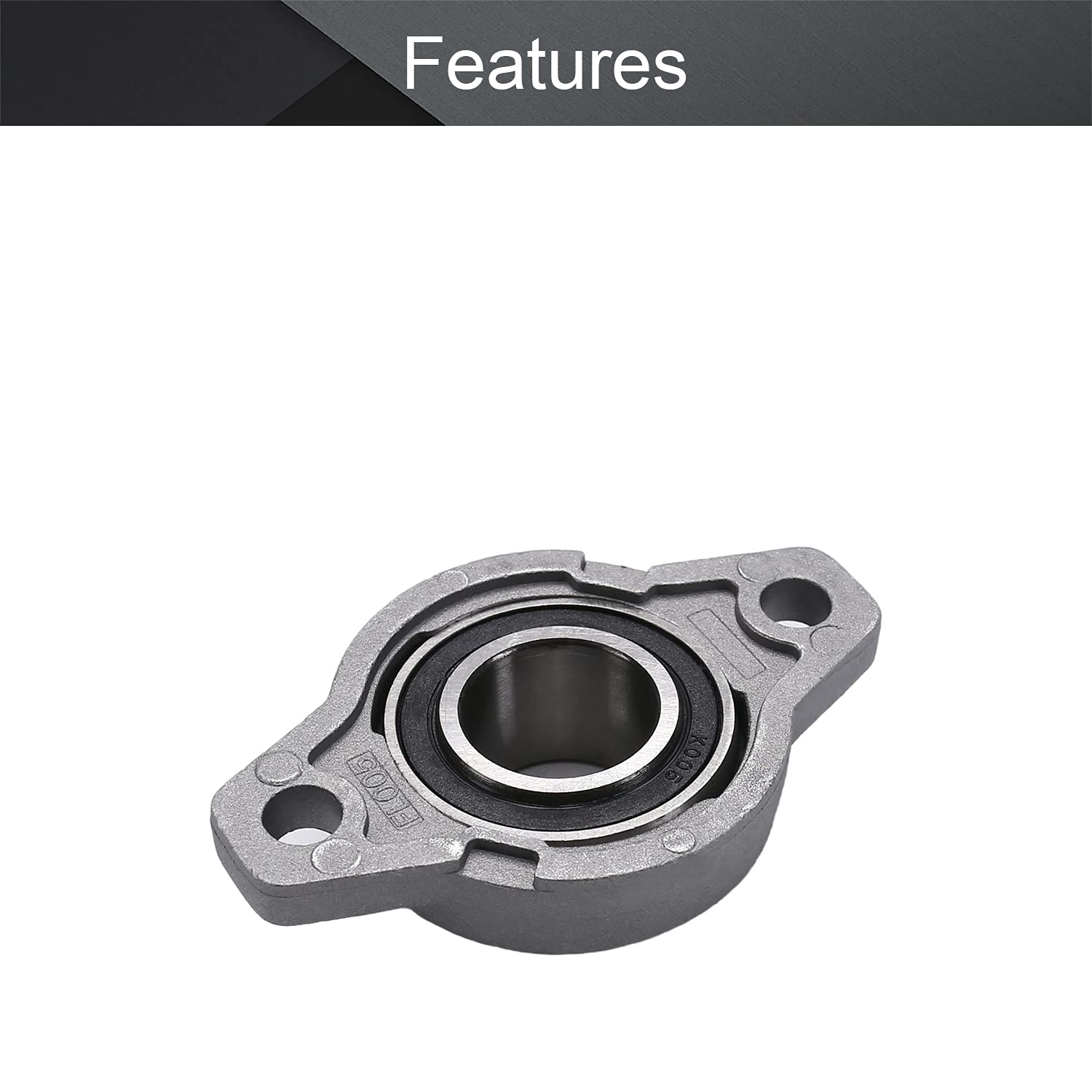 The Motor Sourcingmap FL001 12mm Bore Zinc Alloy 2-Bolt Self-aligning ...