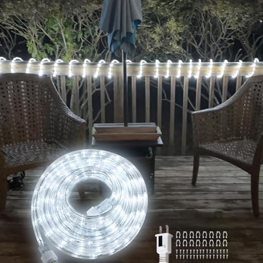 Amazon.com: FOEERS LED Rope Lights Indoor Outdoor 26FT, White ...