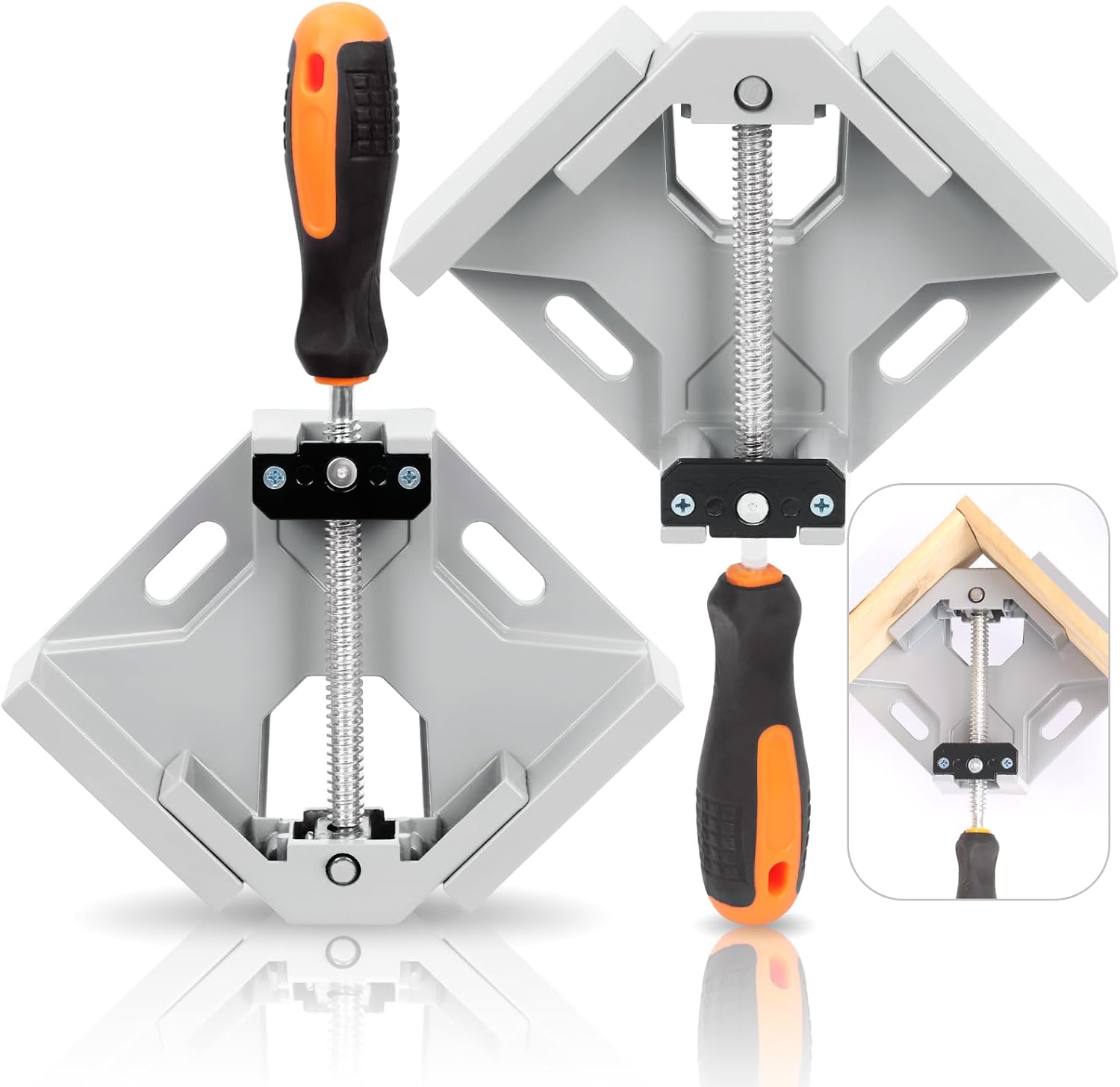 Glarks 2Pcs Heavy Duty Right Angle Clamps, Aluminum Alloy 90 Degree ...