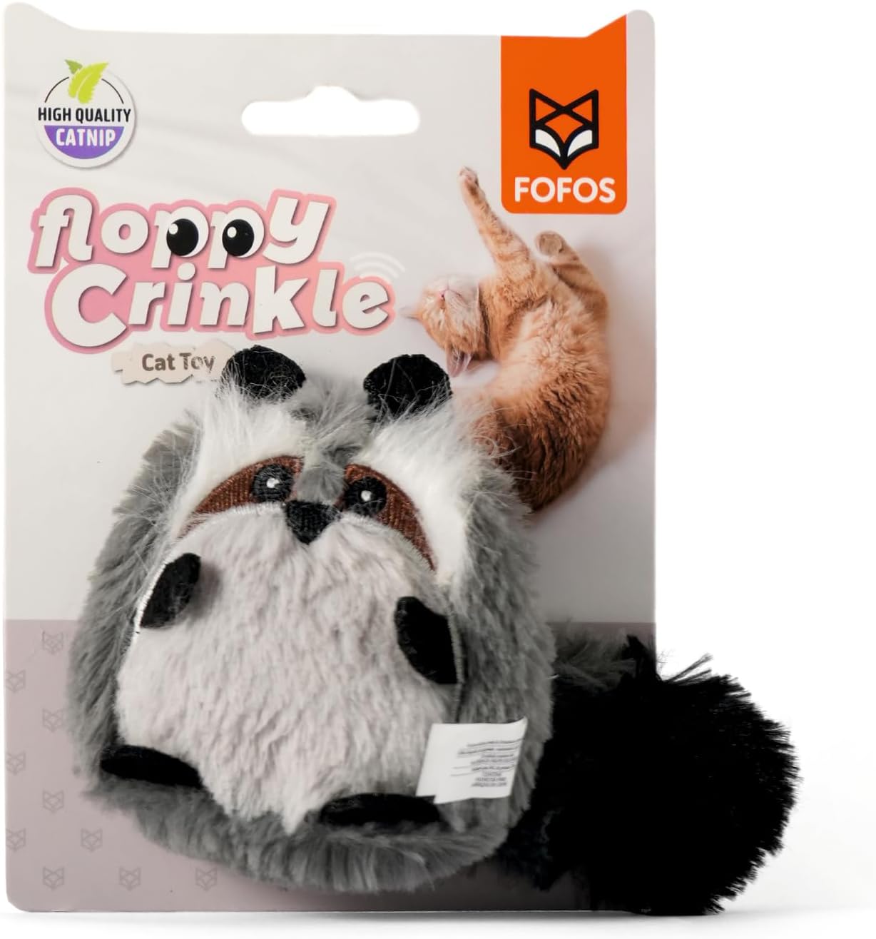 Buy BarkButler x FOFOS Floppy Crinkle Raccoon Cat Toy - US Grade Catnip ...