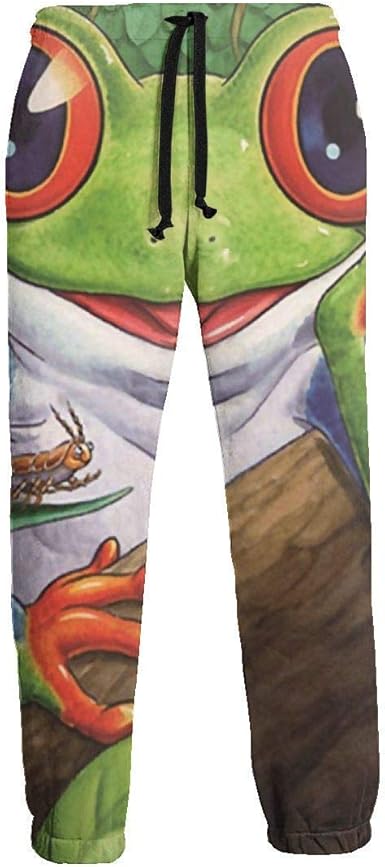 Colorful Frog Adult Pants Elastic Sweatpants with Pockets Running ...