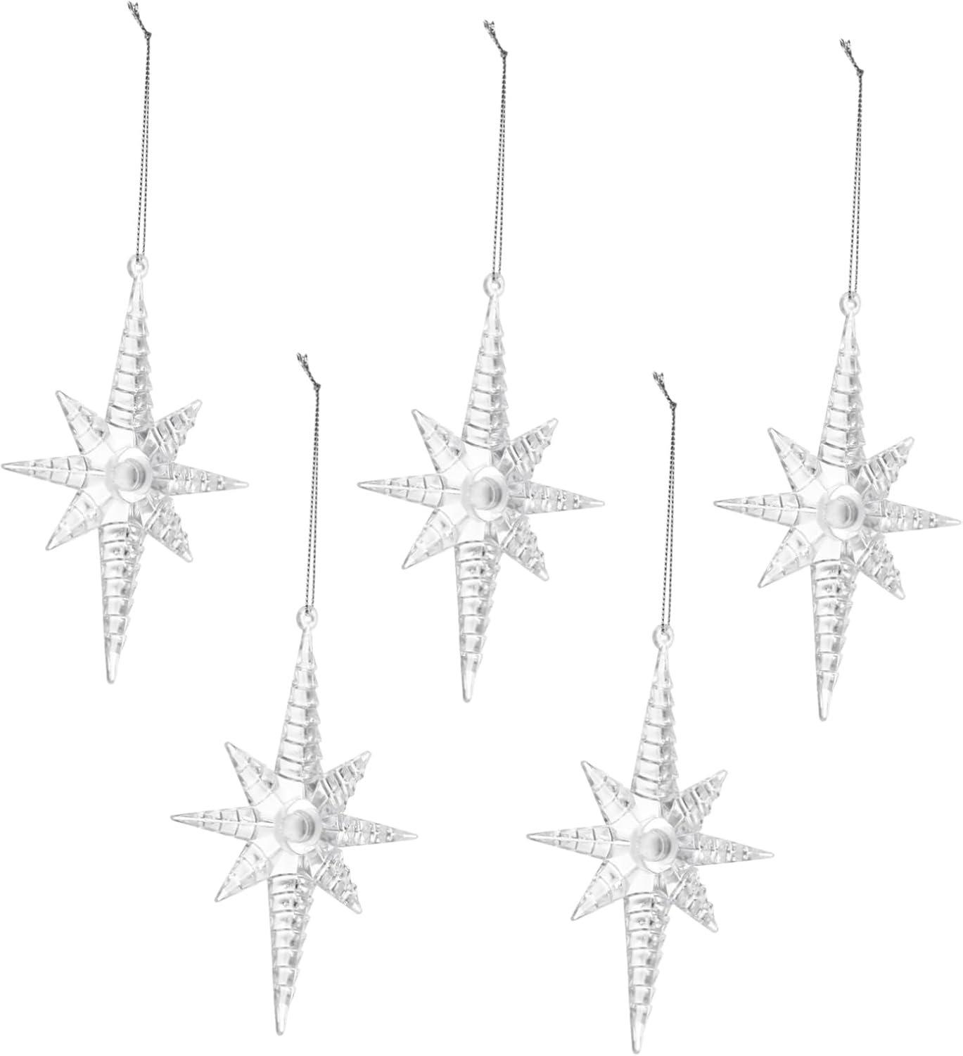 Amazon.com: DECHOUS Mini Christmas Tree Decor Led Star Ornaments 5pcs ...