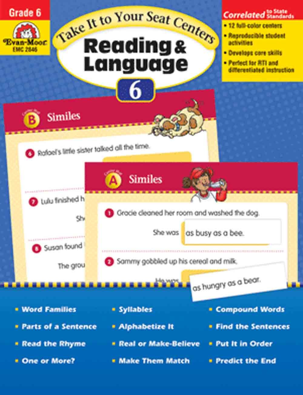 Amazon | Take It to Your Seat Centers: Reading & Language, Grade 6 ...