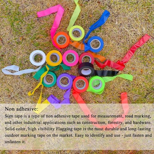 Snapklik.com : 10 Pack Pink Flagging Tape, Non-Adhesive Plastic Ribbon ...