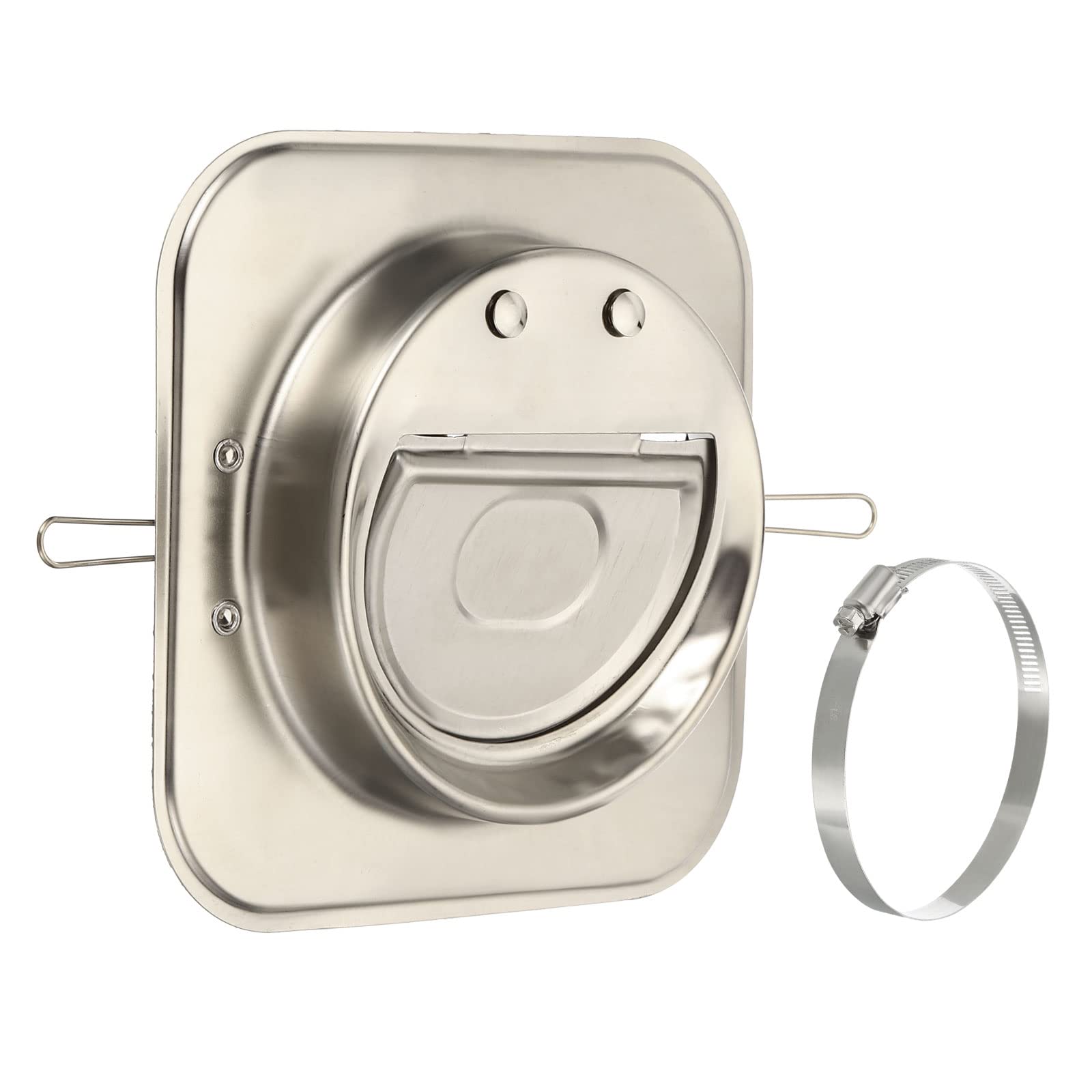 PATIKIL 4" Backdraft Damper with Ducting Hose Clamp, 1 Set Stainless ...