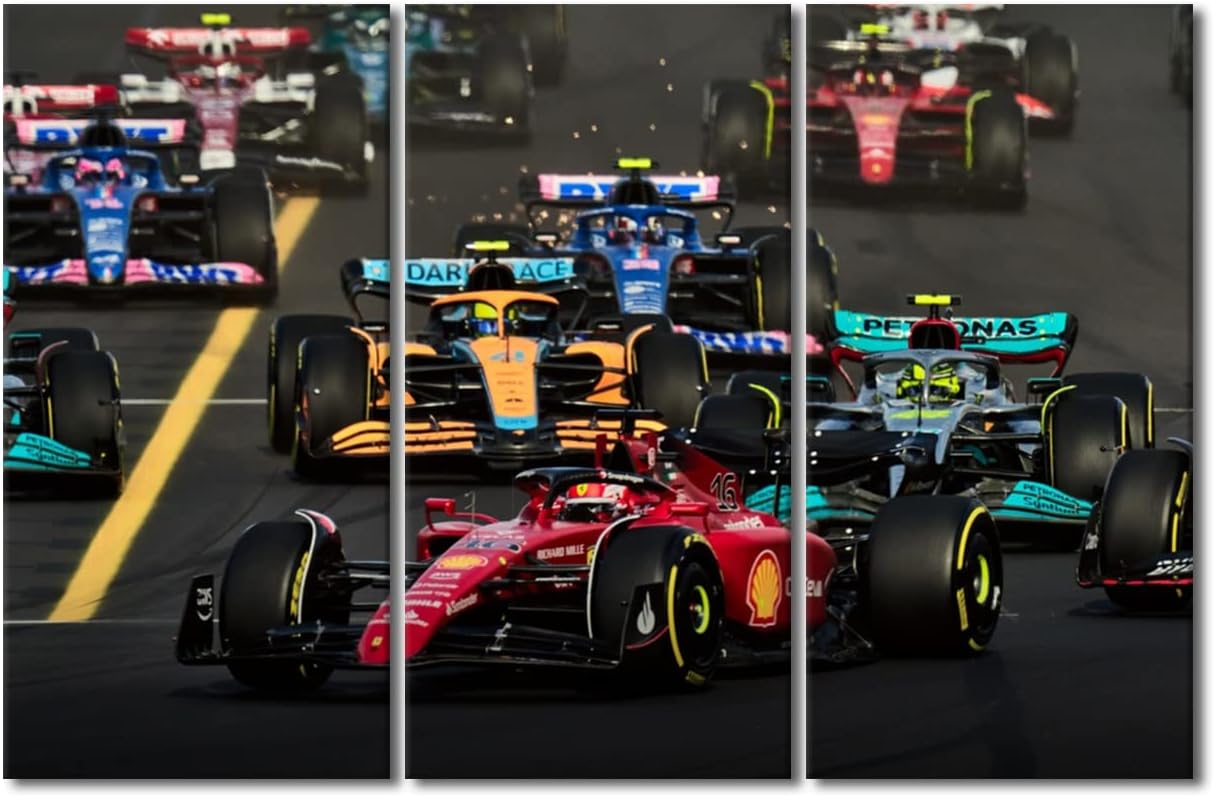 Amazon.com: TUMOVO F1 Pictures for Living Room Formula One Car Wall Art ...