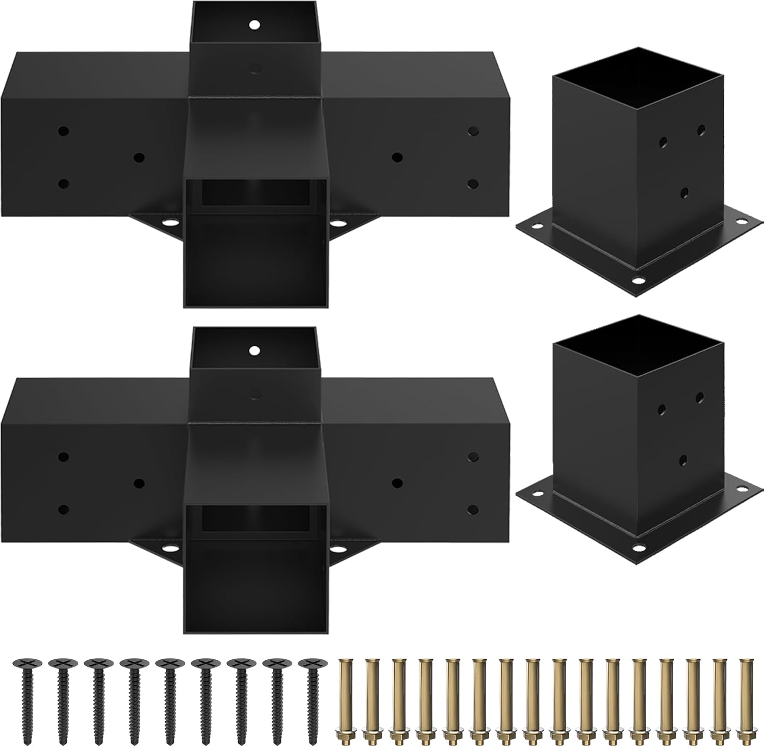 Amazon.com: Heavy Alloy Steel Pergola Kit with 4-Way Pergola Brackets ...