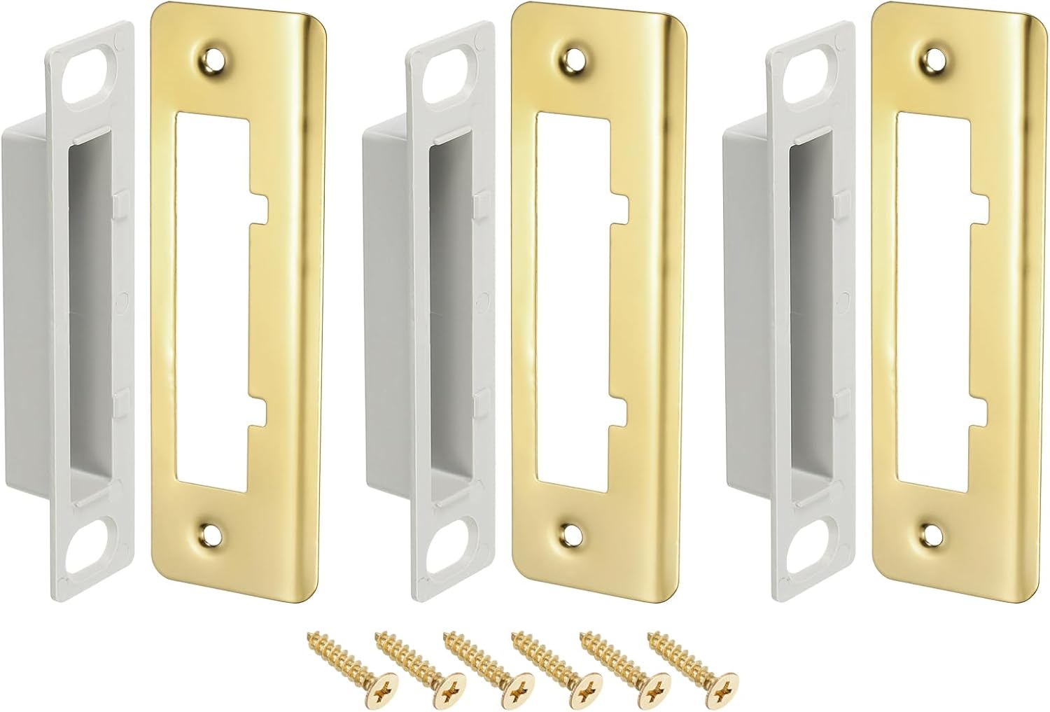 uxcell 3 Sets Door Strike Plate, 41mm x 133mm Stainless Steel Latch ...