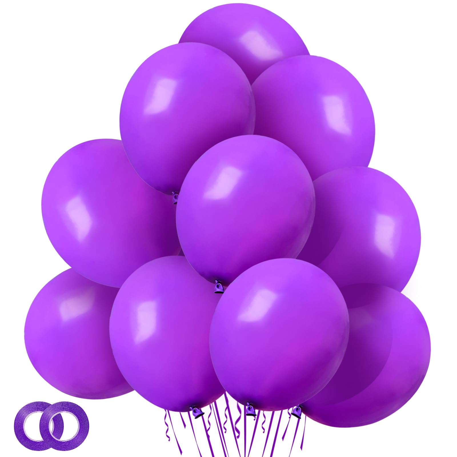 Amazon.com: Purple Balloons 100 Pack 12 inch Thicken Latex Matte Purple ...