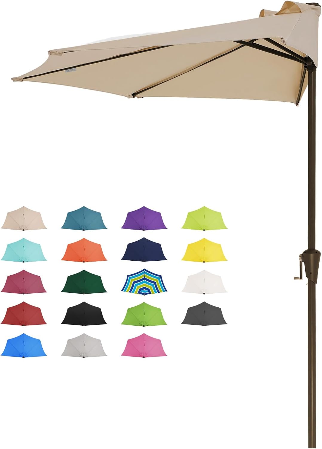 Amazon.com : JEAREY 9ft Half Umbrella Outdoor Patio Umbrellas Market ...