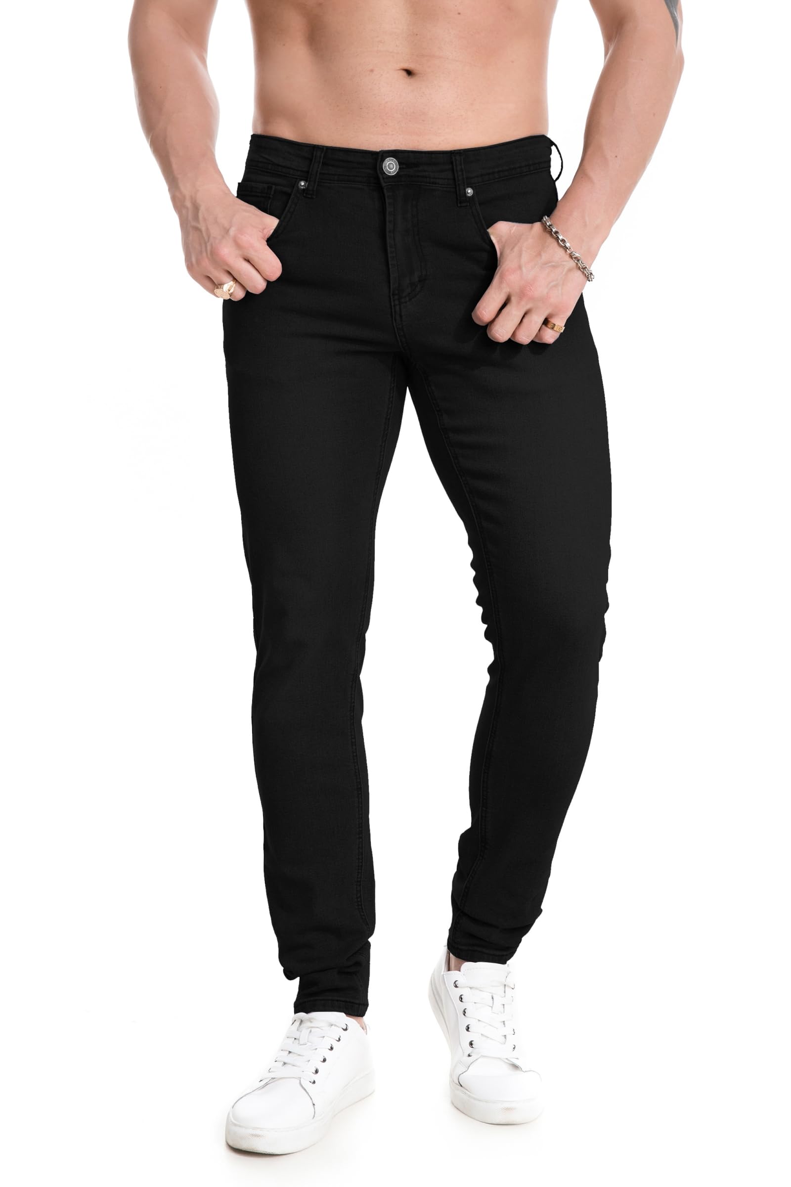 TEGIAS Mens Slim Fit Stretch Jeans Classic Comfort Regular Fit at ...