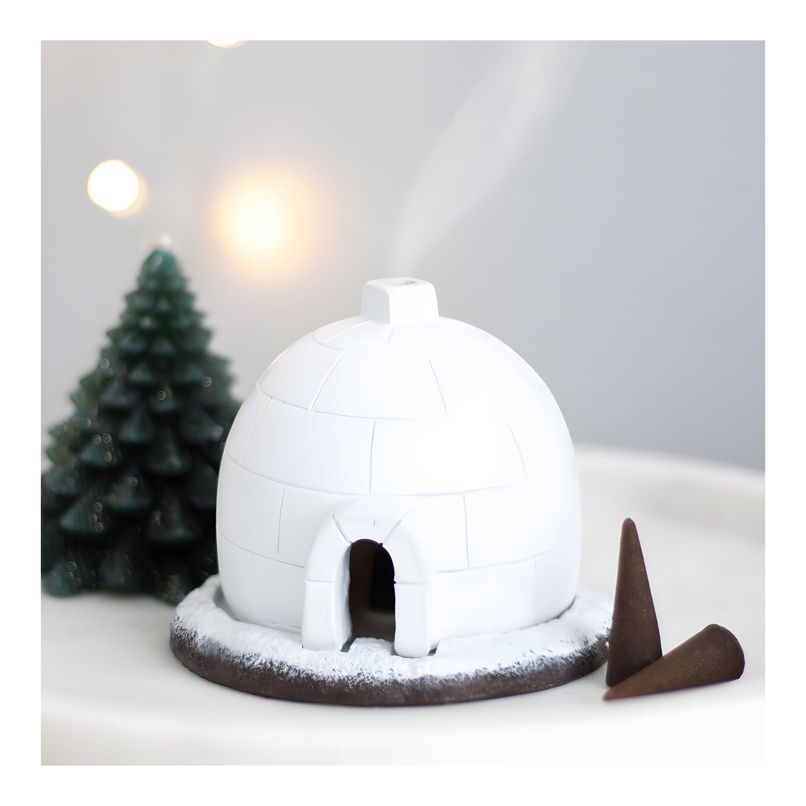 Amazon.com: Christmas Igloo, Cone Incense Burner, Resin Incense Burner ...