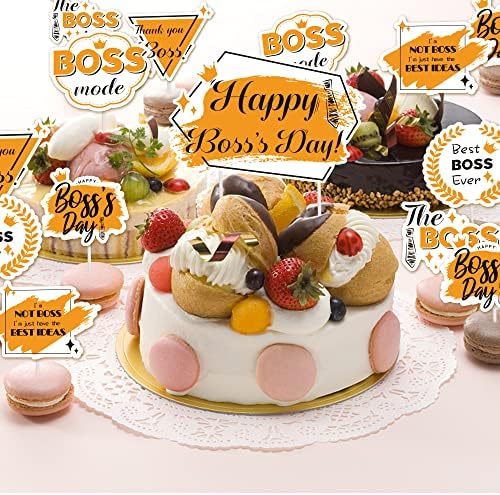 Amazon.com: Ercadio 24 Pack Happy Boss Day Cupcake Toppers Rose Gold ...
