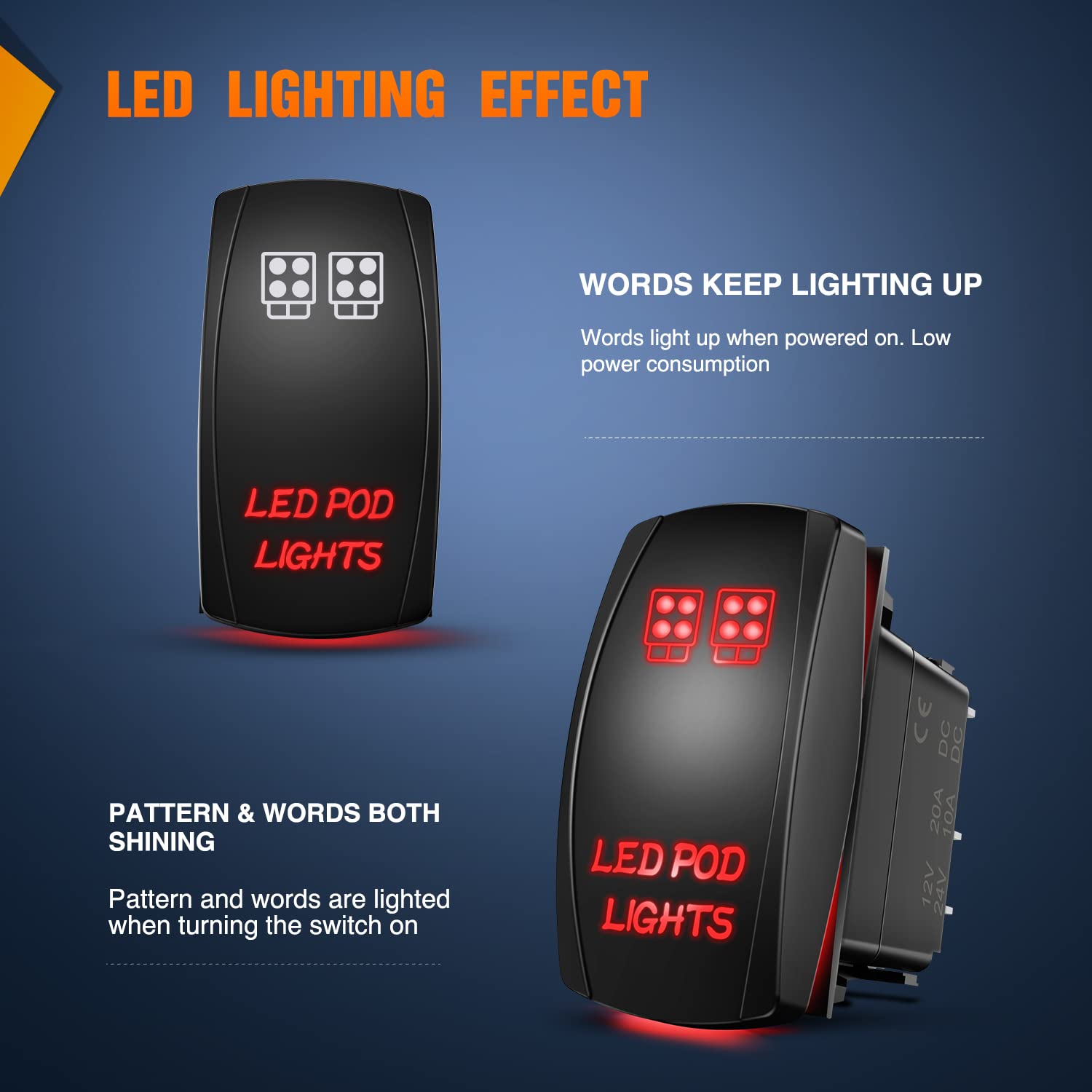 Snapklik.com : Nilight LED POD Lights Rocker Switch Led Light Bar ...