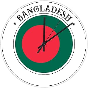 Amazon.com: Country Wall Clock Bangladesh National Flag Wood Wall Clock ...