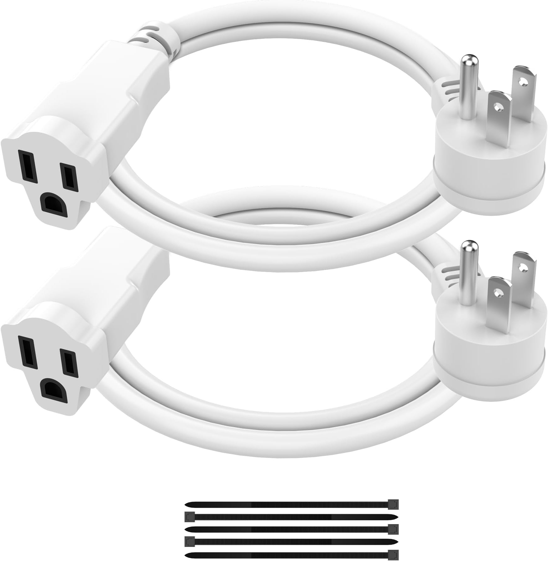 Amazon.com: 2 Pack Power Extension Cord 1FT/12Inch, 3 Prong Electric ...