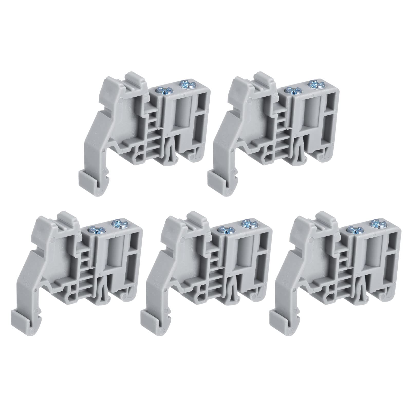 MECCANIXITY DIN Rail Mount Terminal Blocks End Stopper Screw Type Clamp ...