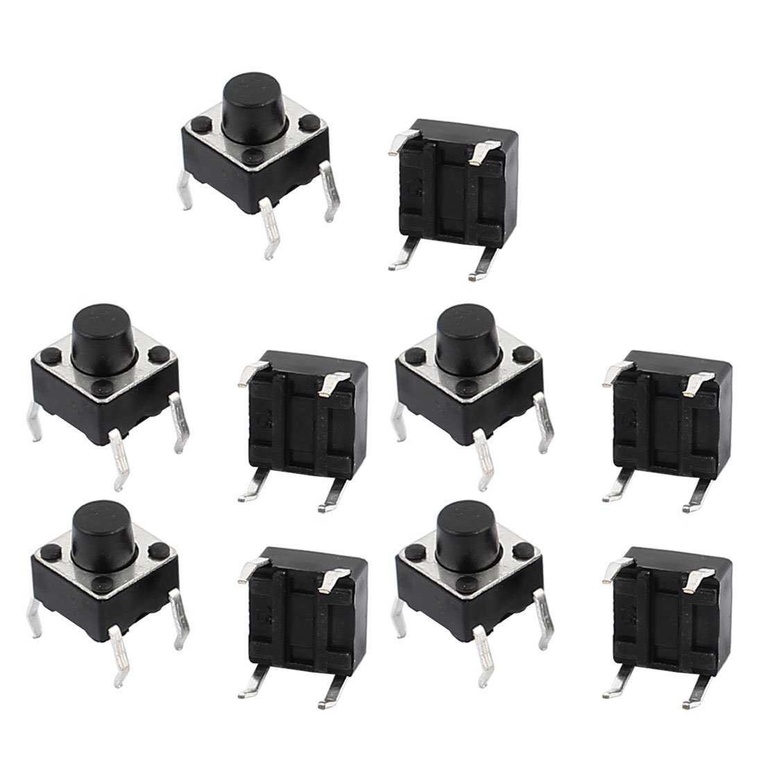 Iivverr 10pcs 6mmx6mmx6mm Panel Pcb Momentary Contact Push Button ...